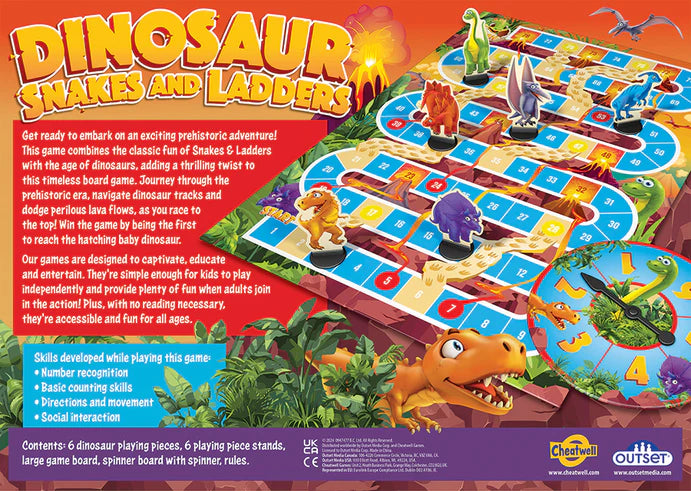 Dinosaur Snakes & Ladders: Outset Media Board Games | Tabletop Heaven
