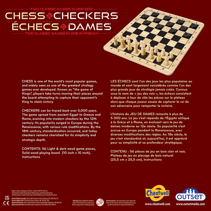 Chess and Checkers (Wood): Outset Media Board Games | Tabletop Heaven