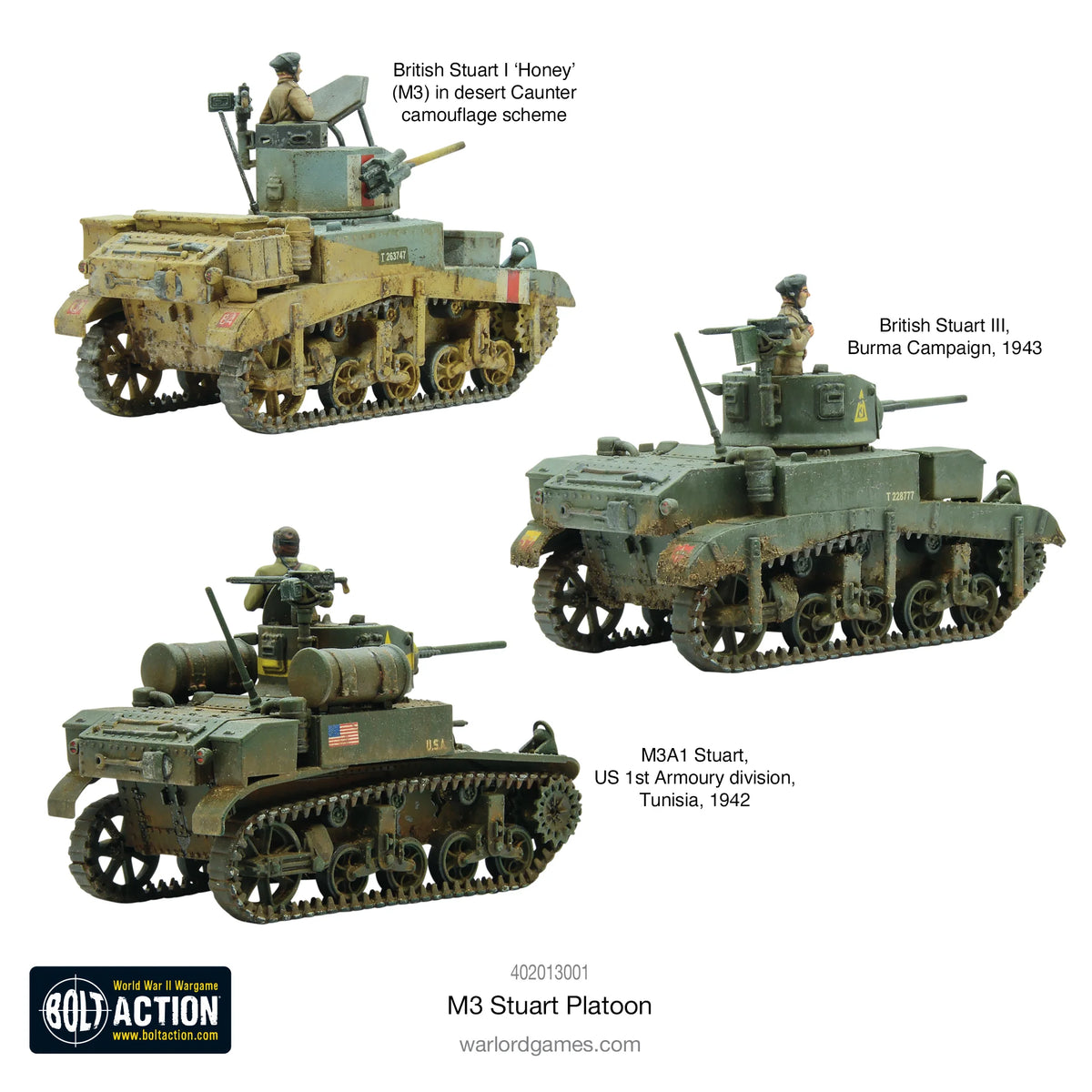 USA - M3 Stuart Platoon: Warlord Games Bolt Action | Tabletop Heaven