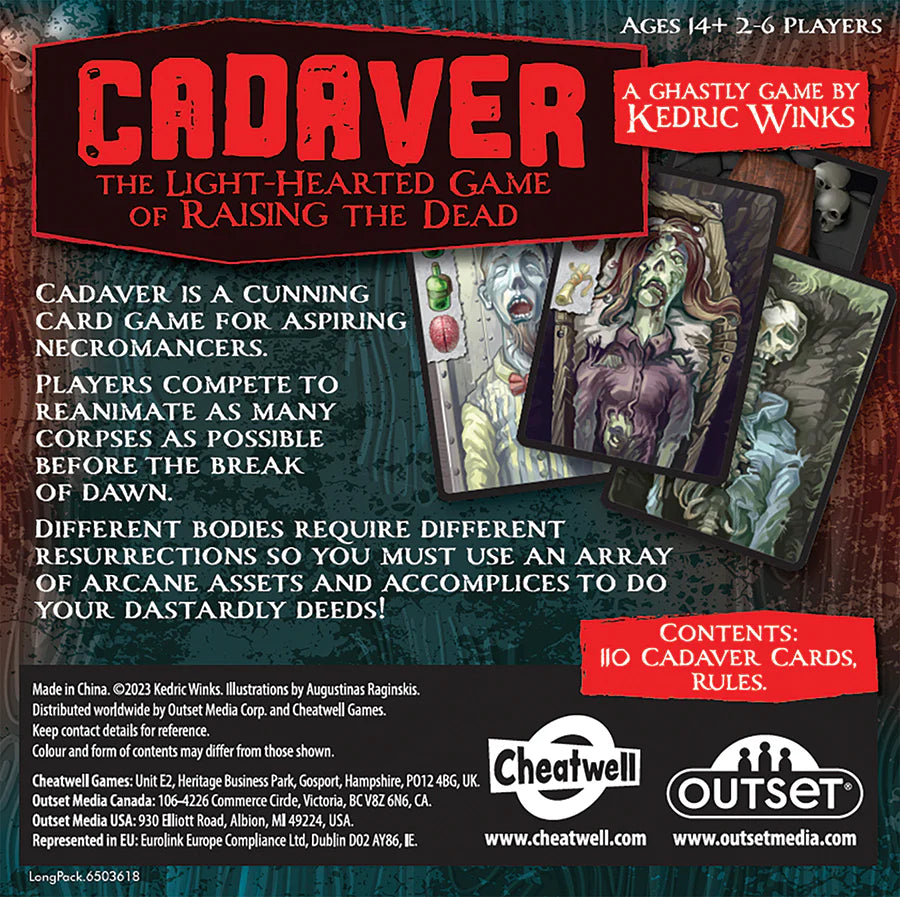 Cadaver: Outset Media Board Games | Tabletop Heaven